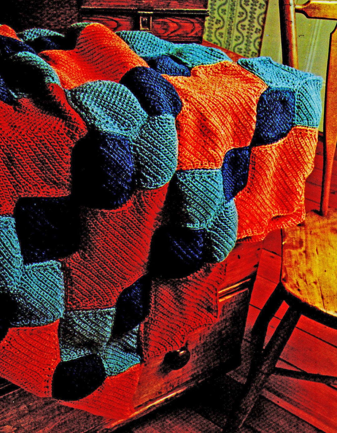 Afghan Crochet Pattern, Geometric Shapes Crochet Afghan Pattern, Motif ...