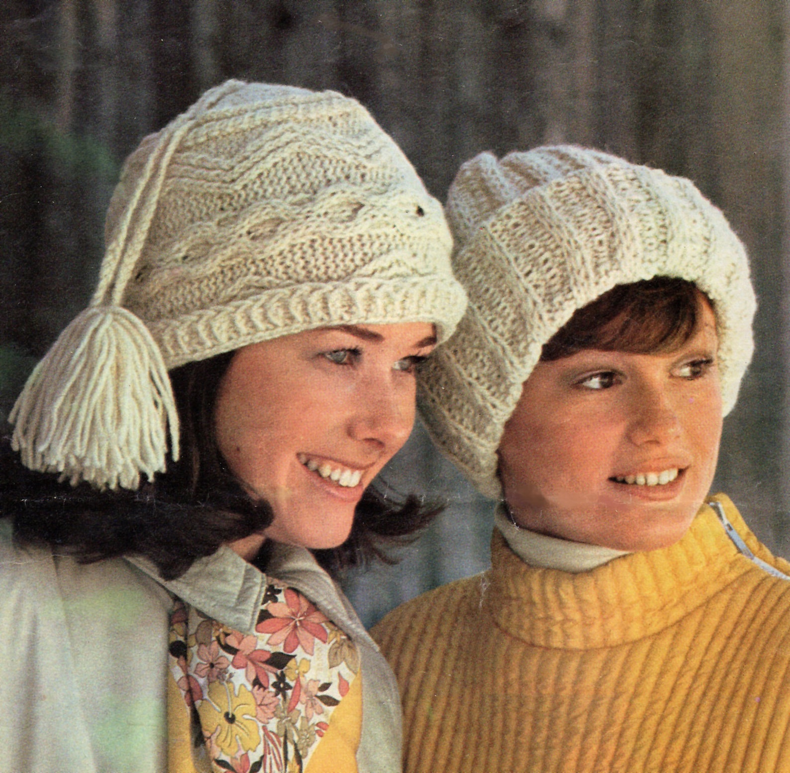 2 Knitting Patterns, Aran Knit Hat Pattern and Ribbed Brim Hat Pattern ...