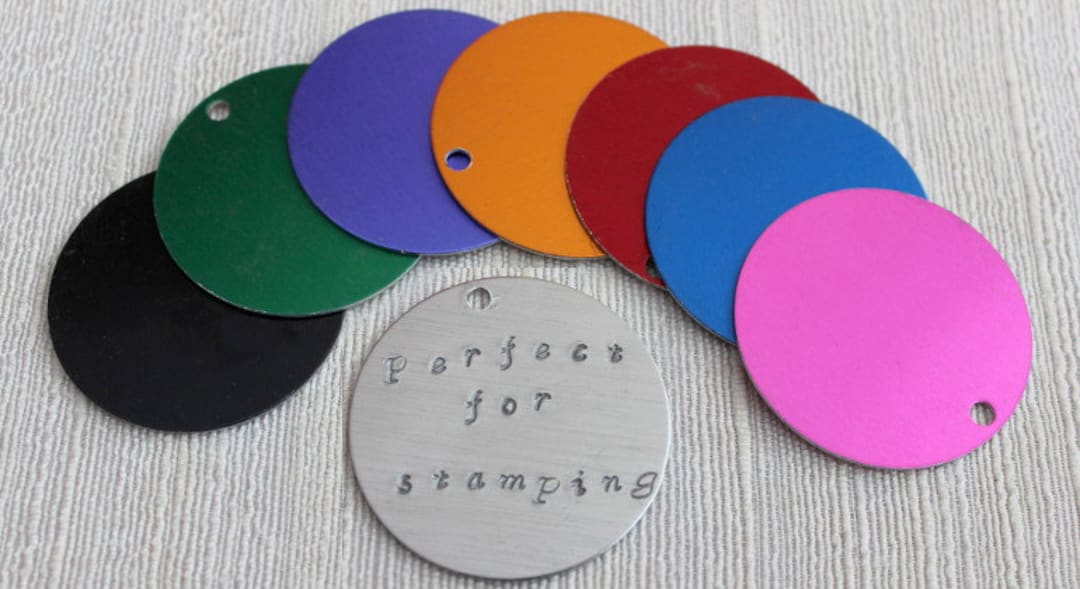 1.5" Anodized Aluminum Blanks - 10; Aluminum Stamping Blanks - Discount ...