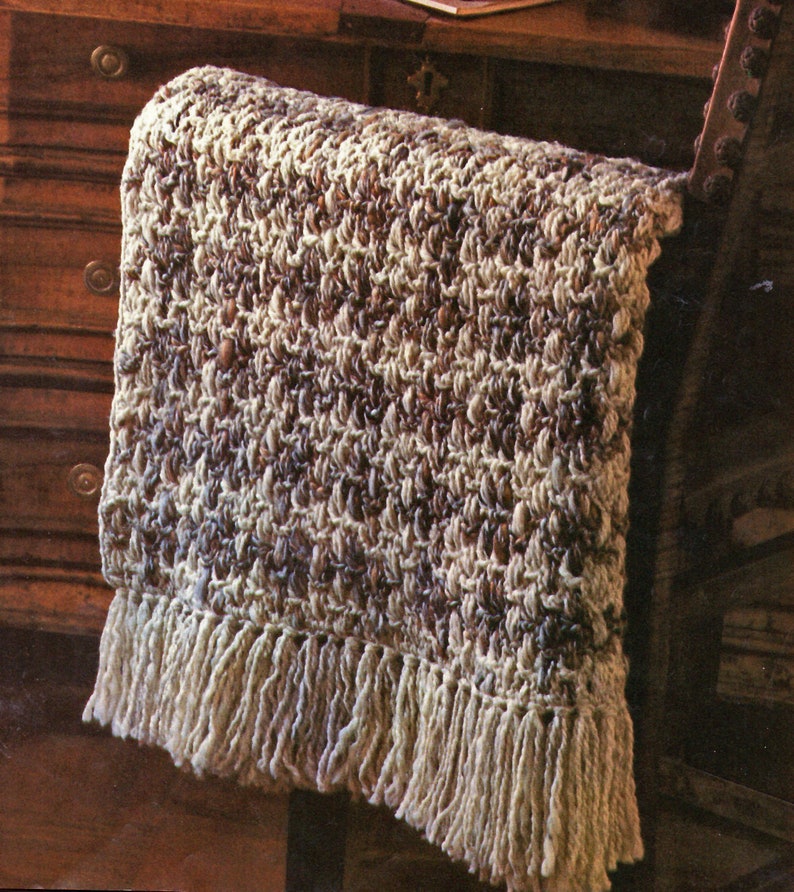 Afghan Crochet Pattern, Chunky Crochet Afghan Pattern, Crochet Blanket ...