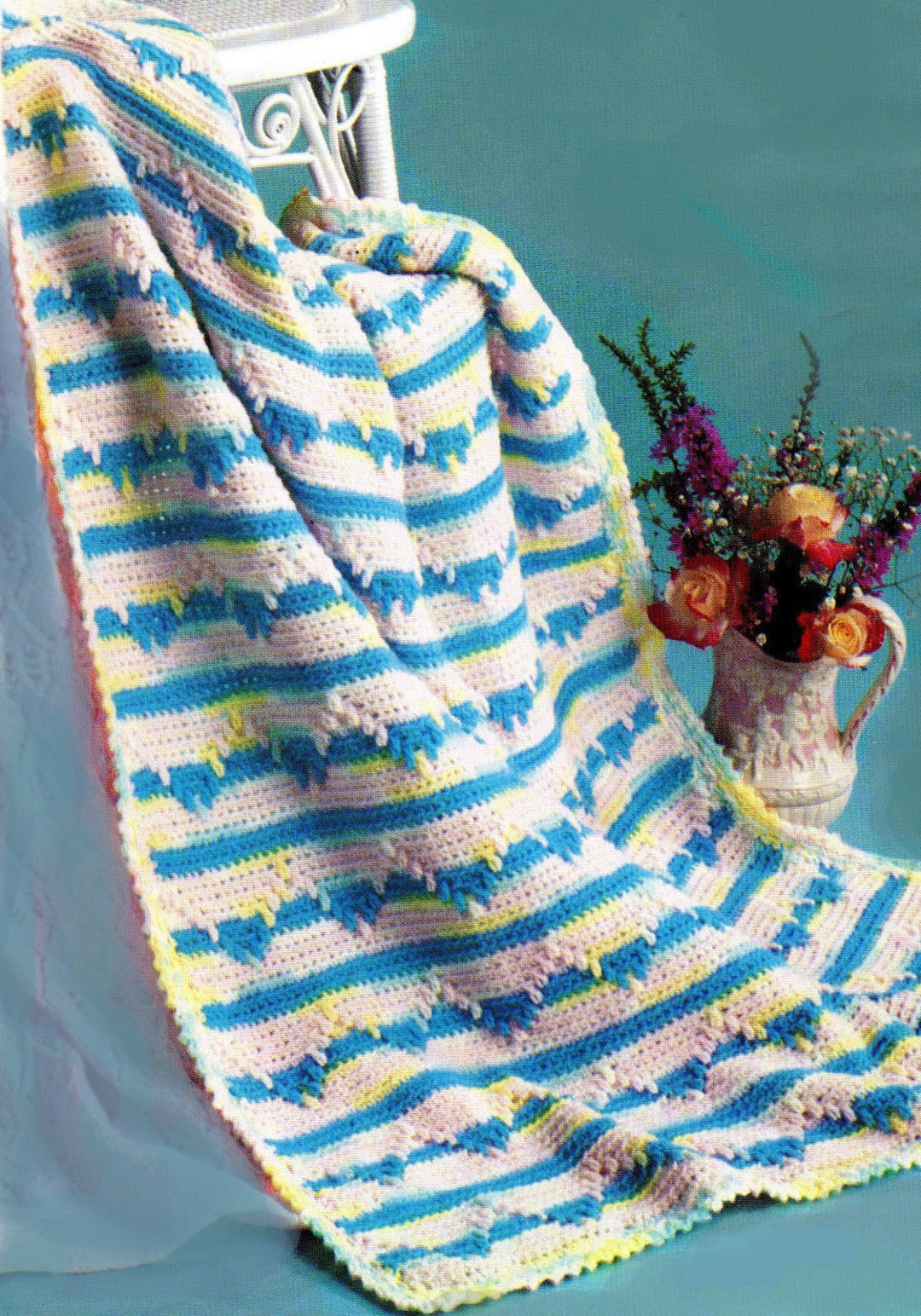 Baby Crochet Pattern, Striped Crochet Baby Blanket Pattern, Crochet ...
