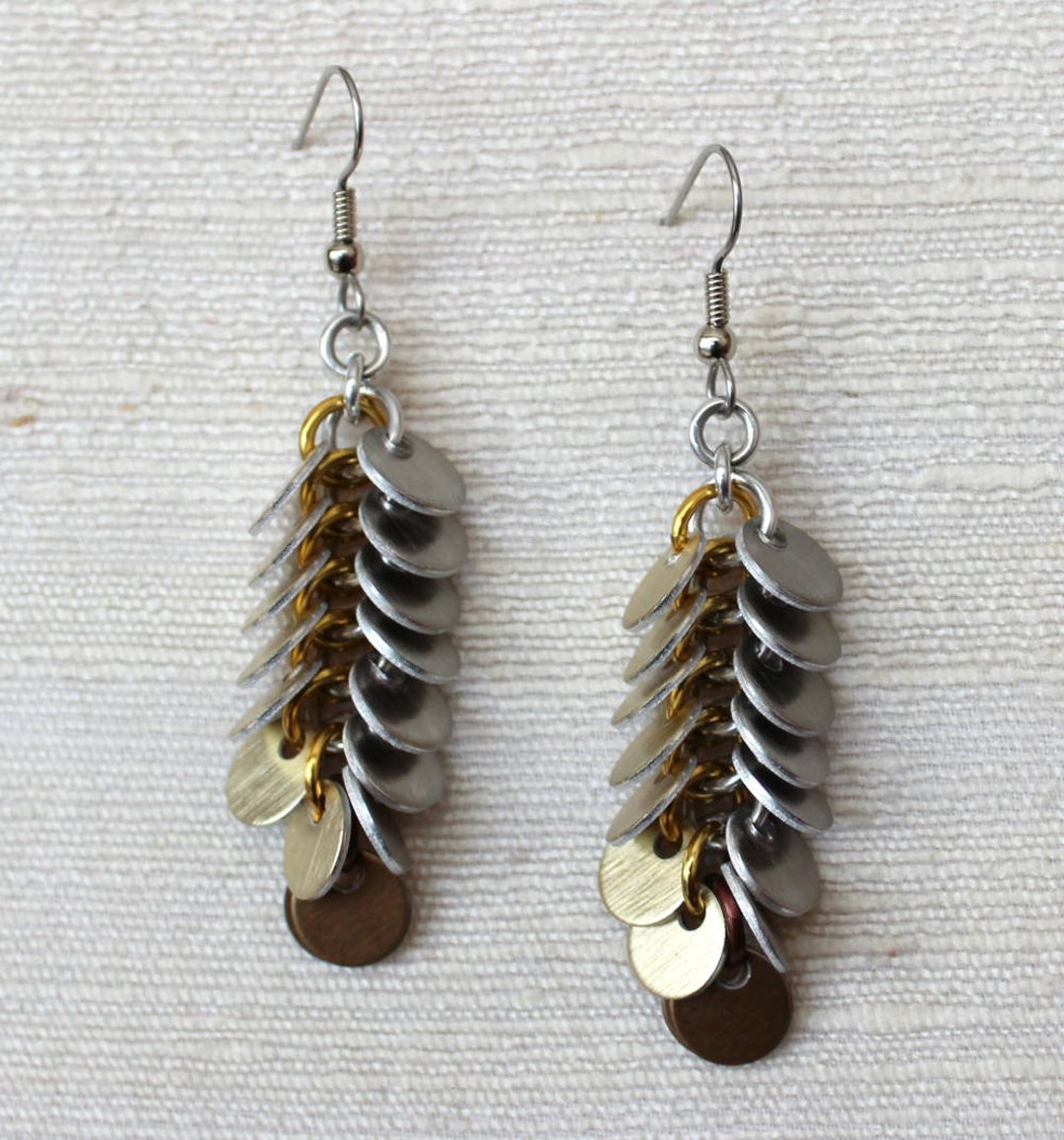 Fish Scale Earrings Kit Earrings Pattern Chain Mail Tutorial Chainmail ...