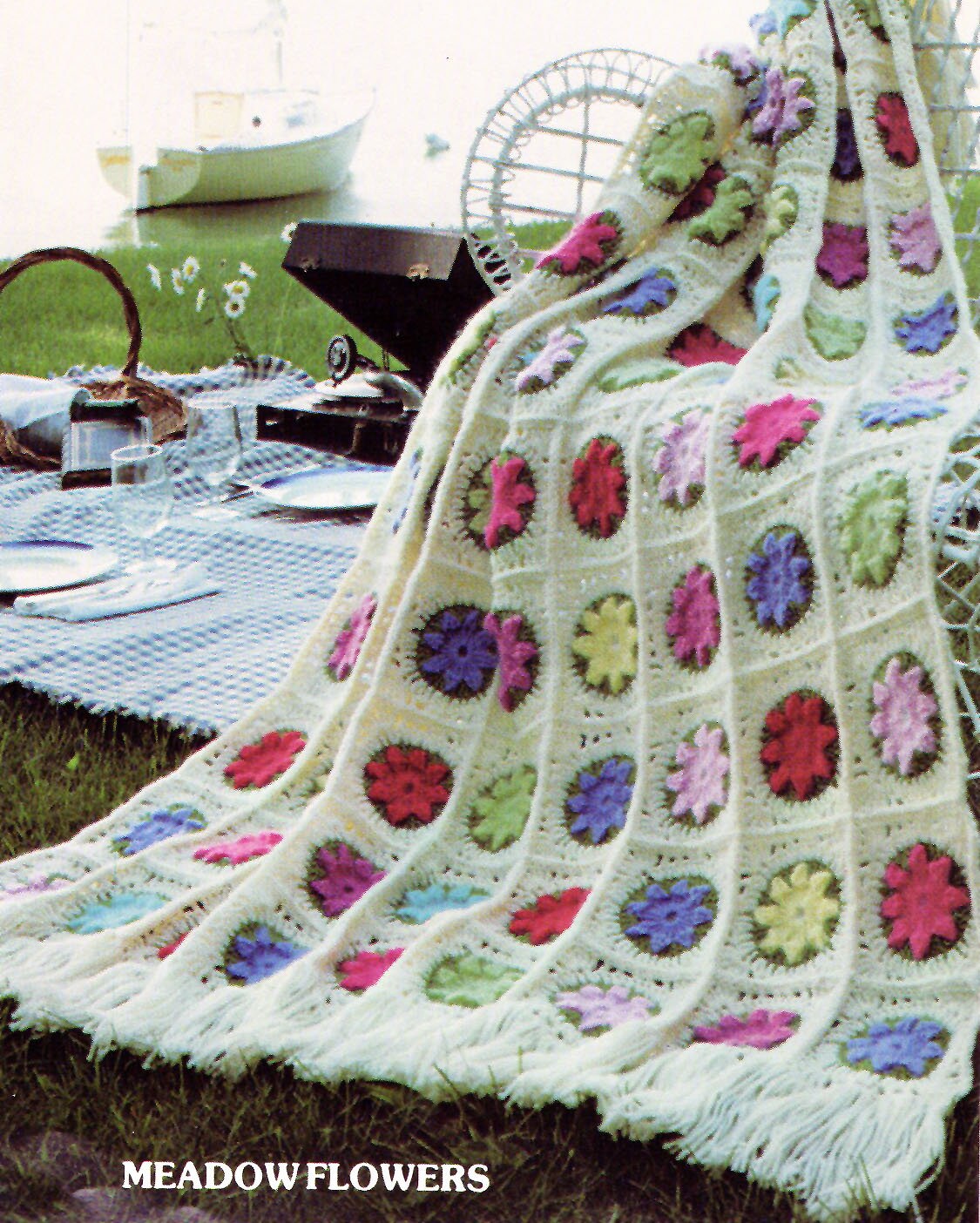 Afghan Crochet Pattern, Flower Afghan Crochet Pattern, Crochet Afghan ...