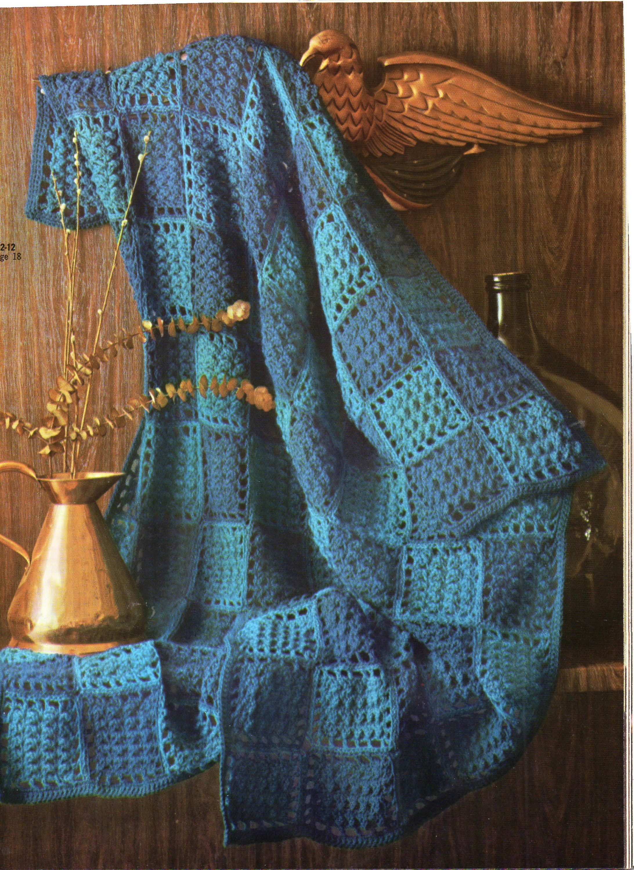 Afghan Crochet Pattern, Two Tone Block Crochet Afghan Pattern, Motif ...