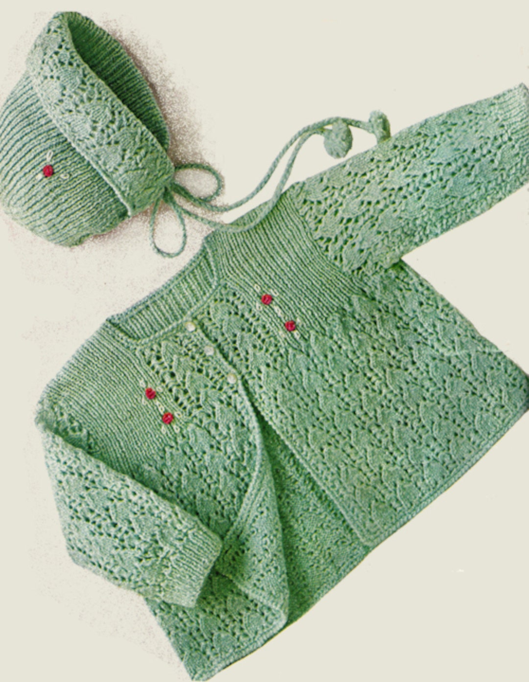 Baby Knitting Pattern, Lace & Rib Baby Sweater Knitting Pattern With ...