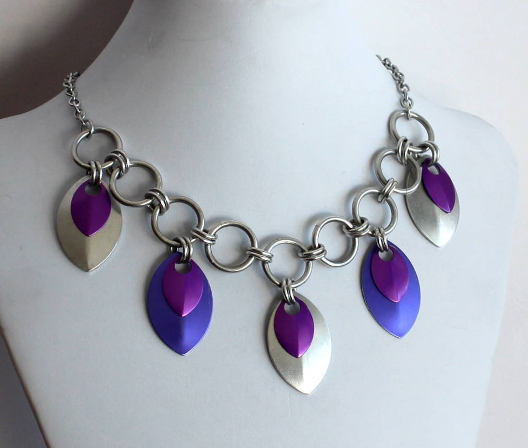 Stacked Scales Necklace Tutorial - Instant PDF Download - Chainmail ...