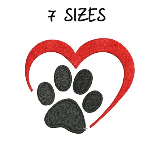 Paw Print Machine Embroidery Design 12 Sizes Dog Paw | Etsy