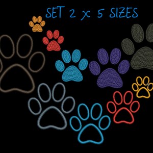 Paw Print Embroidery Design Dog Paw SET Animal Paw Machine Embroidery ...