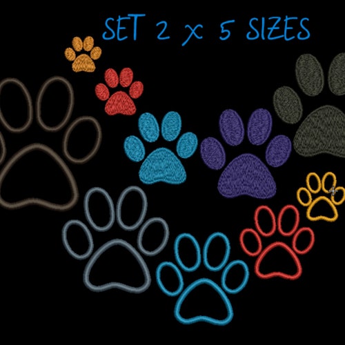 Mini Paw Print Machine Embroidery Design. 5 Sizes. Instant - Etsy