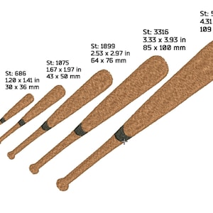 Baseball and Bat Embroidery Design Mini Baseball Bat Sport Machine ...