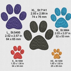 Paw Print Embroidery Design Dog Paw SET Animal Machine Embroidery ...