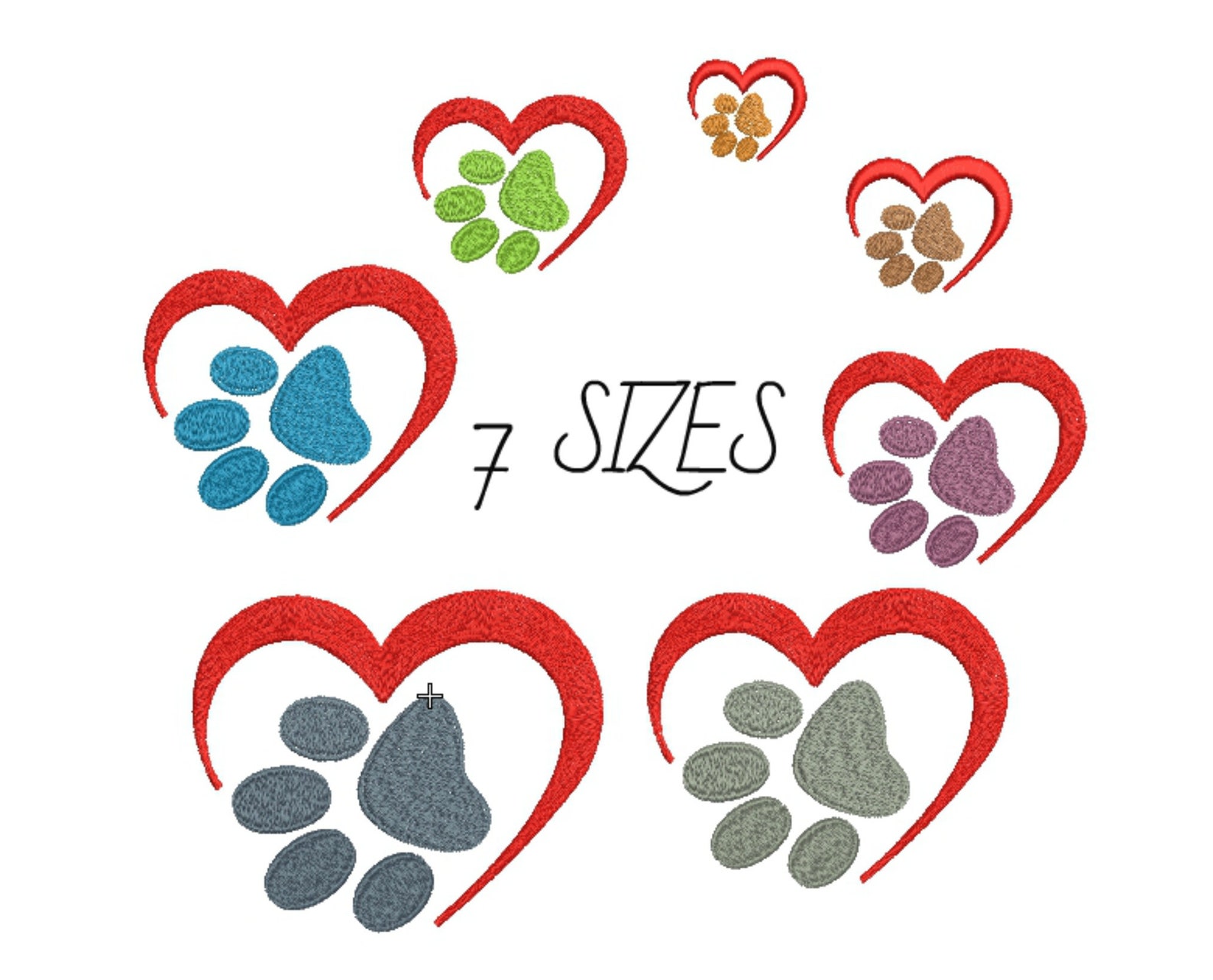 Paw Print Embroidery Design Pet Love Dog Machine Embroidery Designs Dog ...
