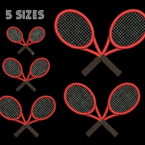 Two Tennis Racket Embroidery Design Racket Sport Machine Embroidery ...