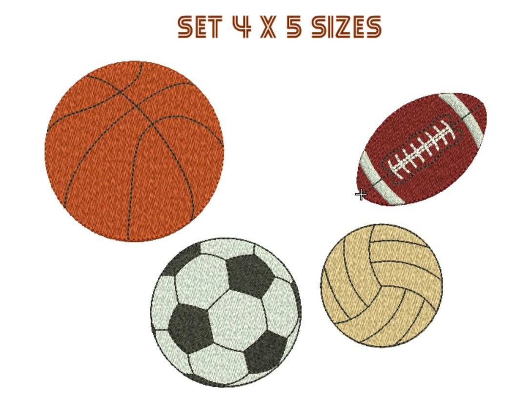Soccer Ball Embroidery Design Basketball Sport Machine Embroidery ...