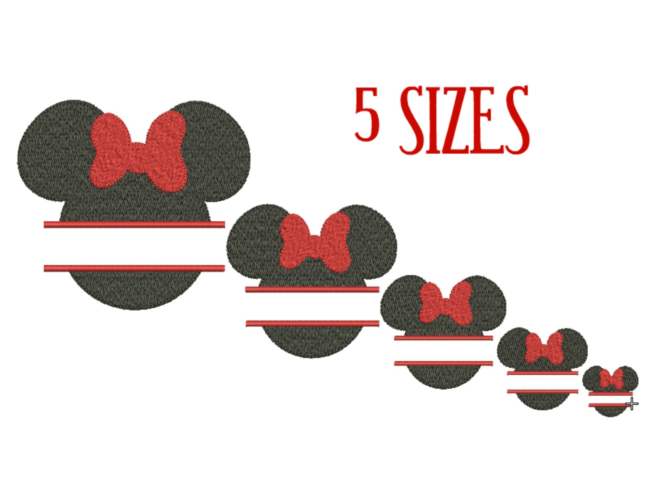 Mouse Head Split Embroidery Design Mouse Head Machine | Etsy