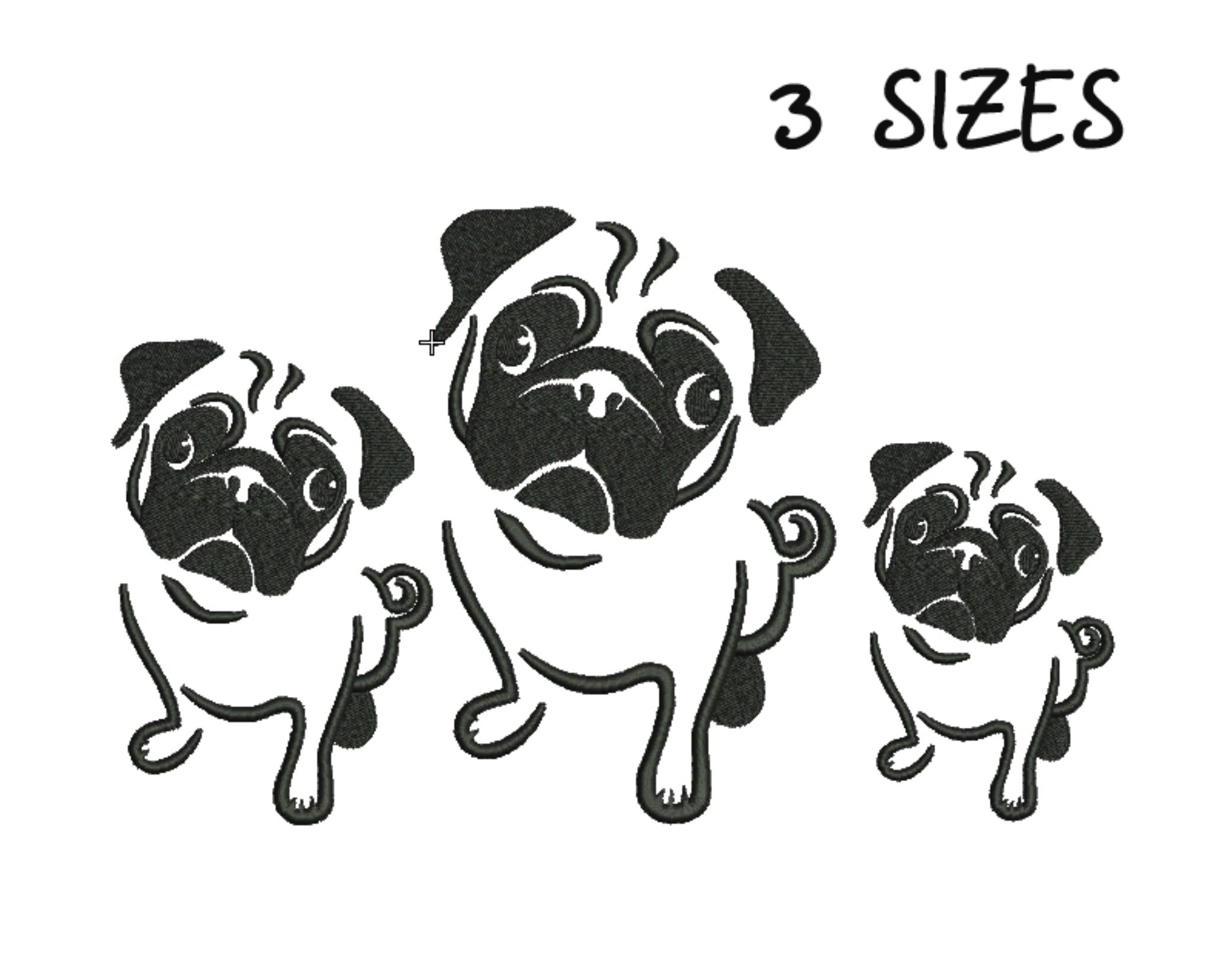 Dog Pug Embroidery Design Dog Animals Embroidery Designs Pug | Etsy
