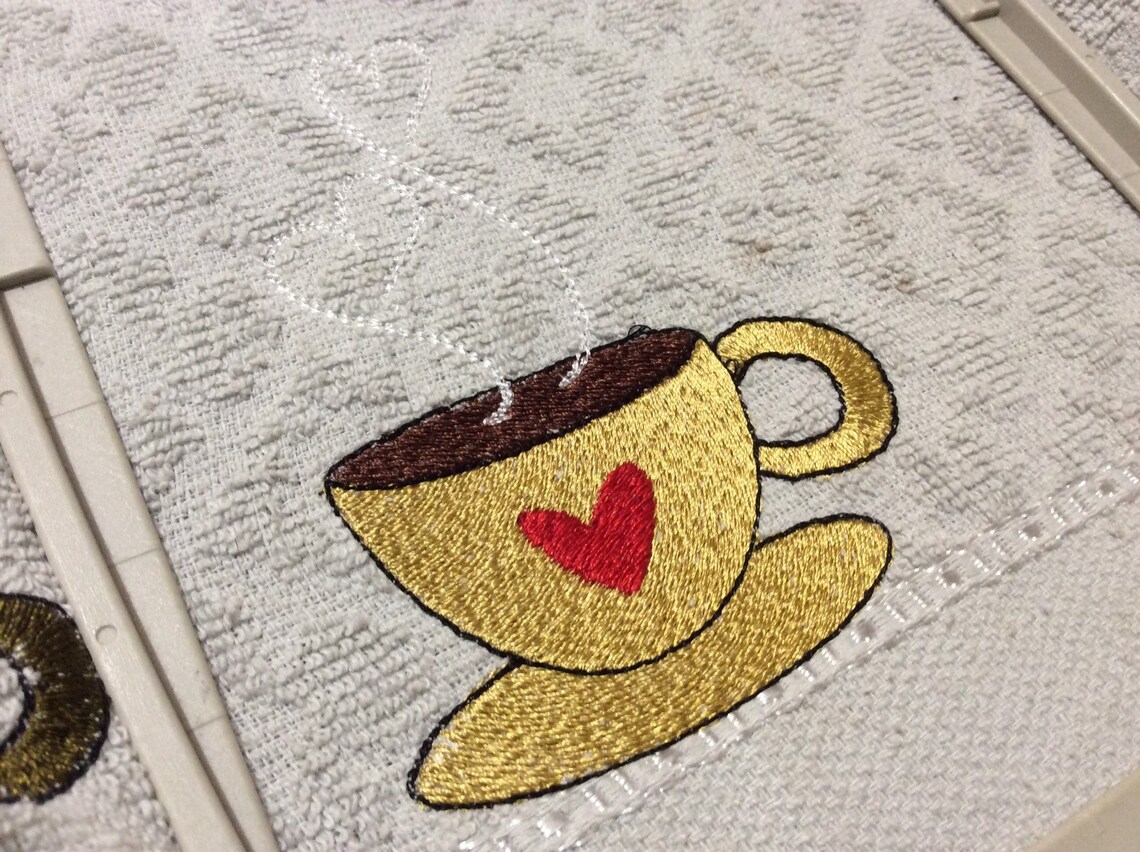 Coffee Cup Embroidery Design Coffee Lover Machine Embroidery Design ...