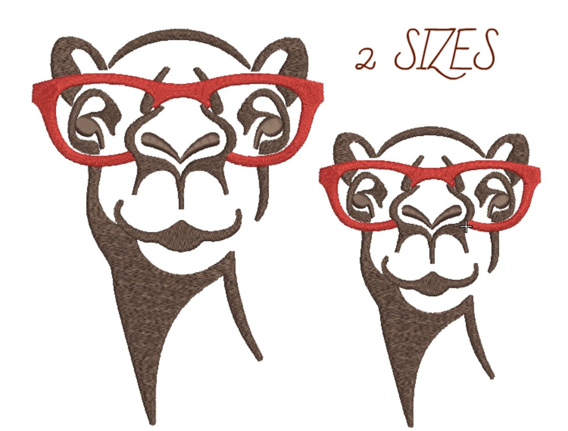 Camel Embroidery Design Animals Camel With Glasses Machine | Etsy