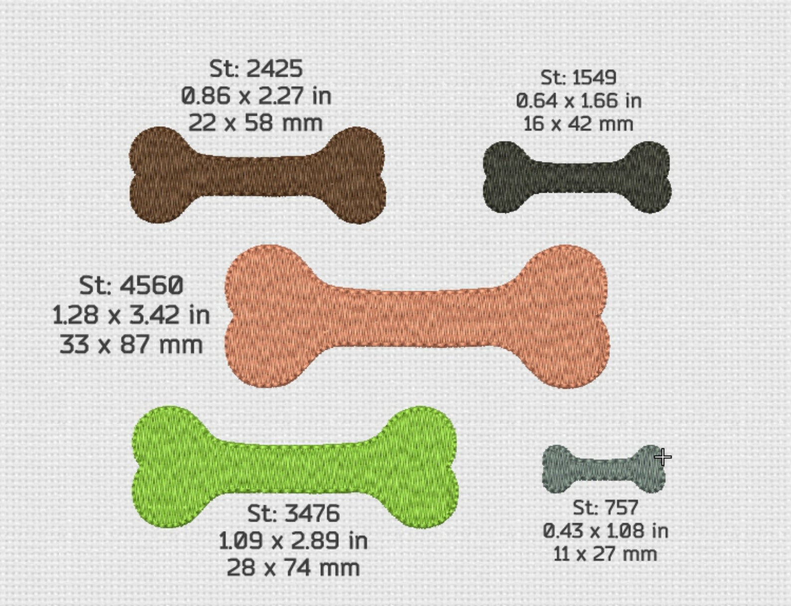 Bone Embroidery Design Dog Bones Machine Embroidery Designs - Etsy