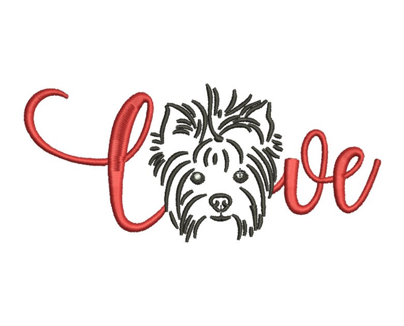 Yorkie Embroidery Designs Dog Love Machine Embroidery Design - Etsy
