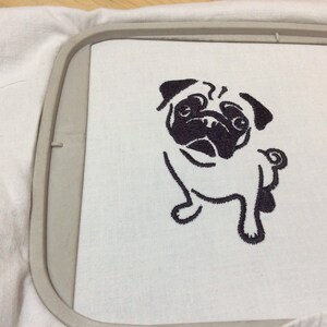 Dog Pug Embroidery Design Dog Animals Embroidery Designs Pug Dog ...