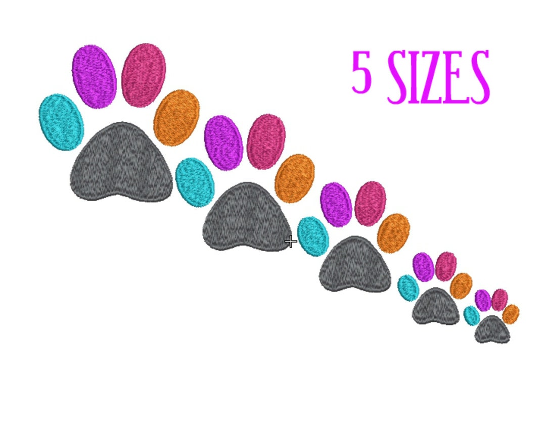 Embroidery Design Paw Print Color Machine Embroidery Designs Dog Paw ...