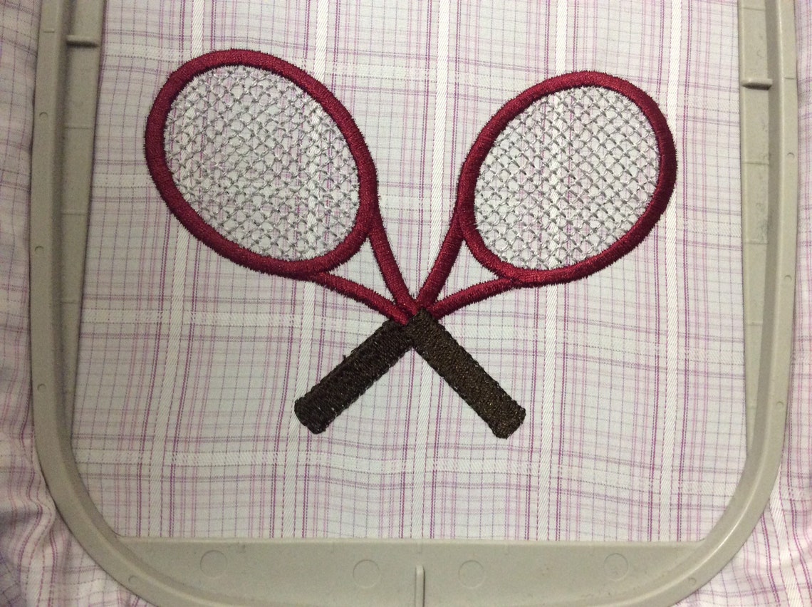 Two Tennis Racket Embroidery Design Racket Sport Machine - Etsy