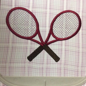 Two Tennis Racket Embroidery Design Racket Sport Machine Embroidery ...