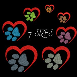 Paw Print Embroidery Design Pet Love Dog Machine Embroidery Designs Dog ...