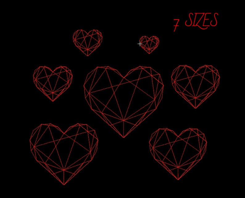 Amour Machine Embroidery Design Heart Line Embroidery Designs - Etsy