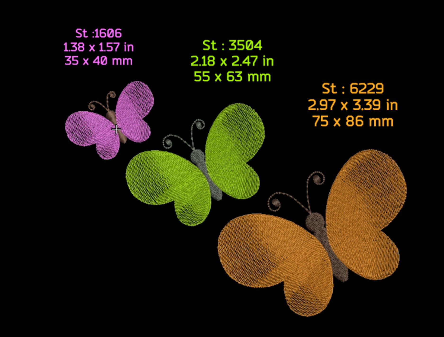 Butterfly Machine Embroidery Design Butterfly Mini Embroidery - Etsy