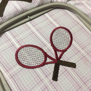 Two Tennis Racket Embroidery Design Racket Sport Machine Embroidery ...