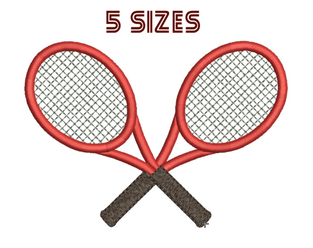 Two Tennis Racket Embroidery Design Racket Sport Machine Embroidery ...