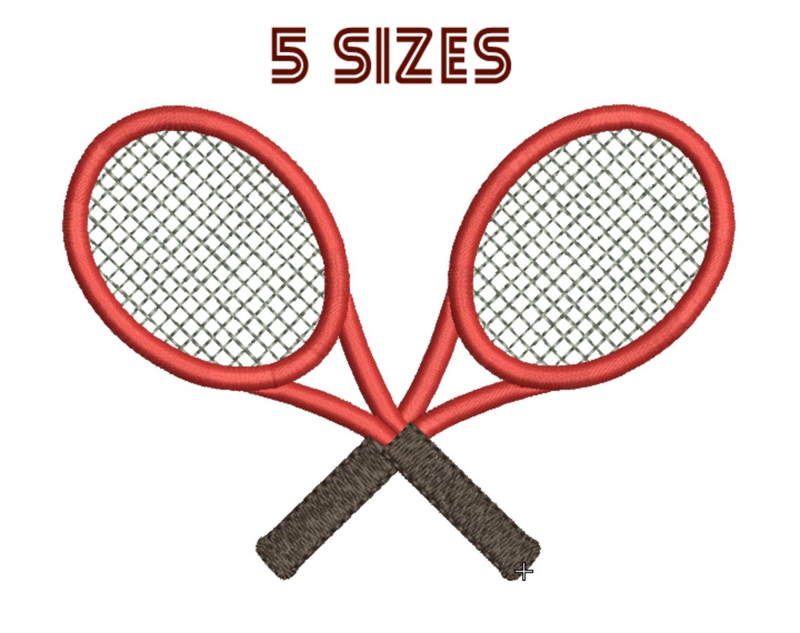 Two Tennis Racket Embroidery Design Racket Sport Machine - Etsy