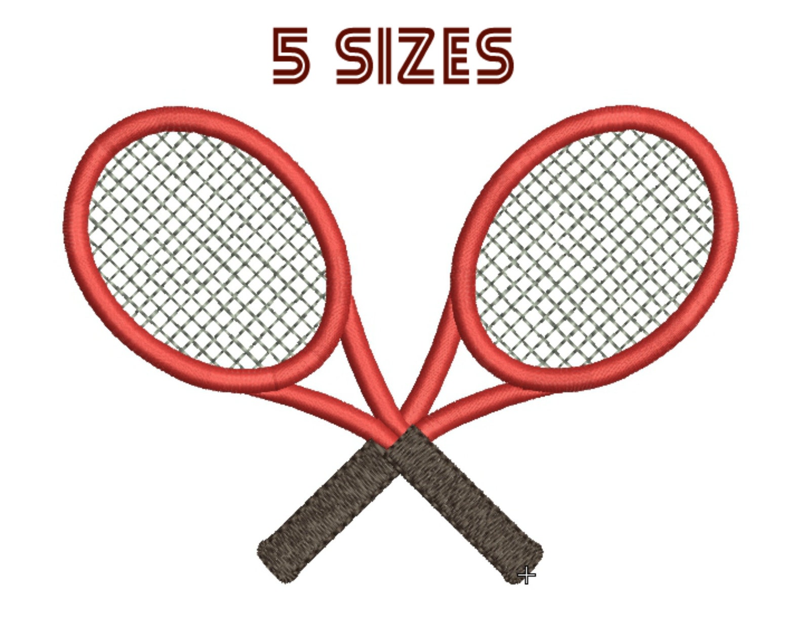 Two Tennis Racket Embroidery Design Racket Sport Machine - Etsy