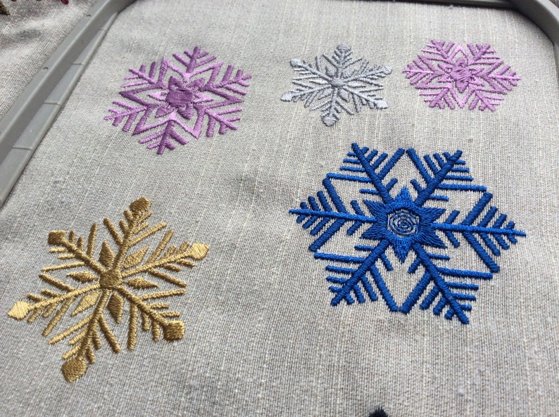 SET Snowflakes Embroidery Design Snow Flake Machine Embroidery - Etsy