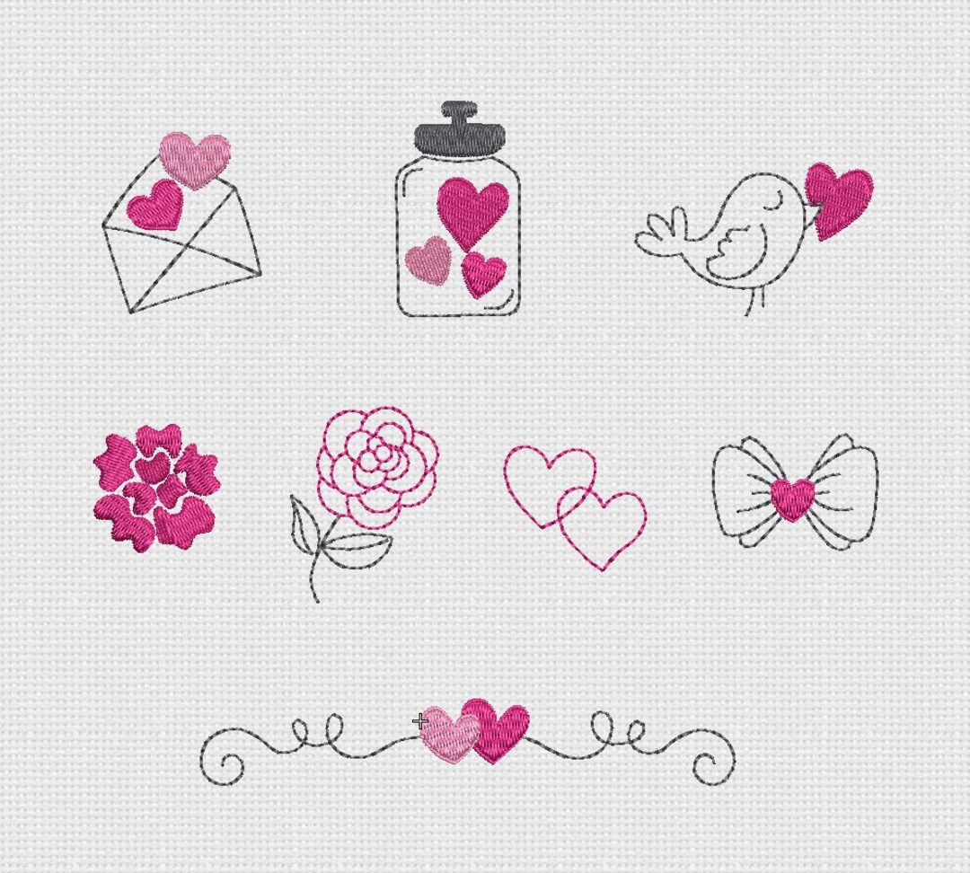 Romantic Embroidery Design Love Set Machine Embroidery Designs Amour ...