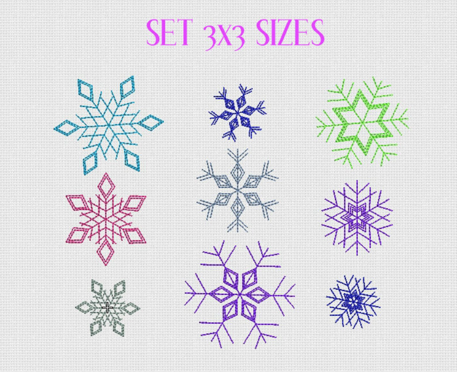 SET Snowflakes Embroidery Design Snow Flake Machine Embroidery - Etsy