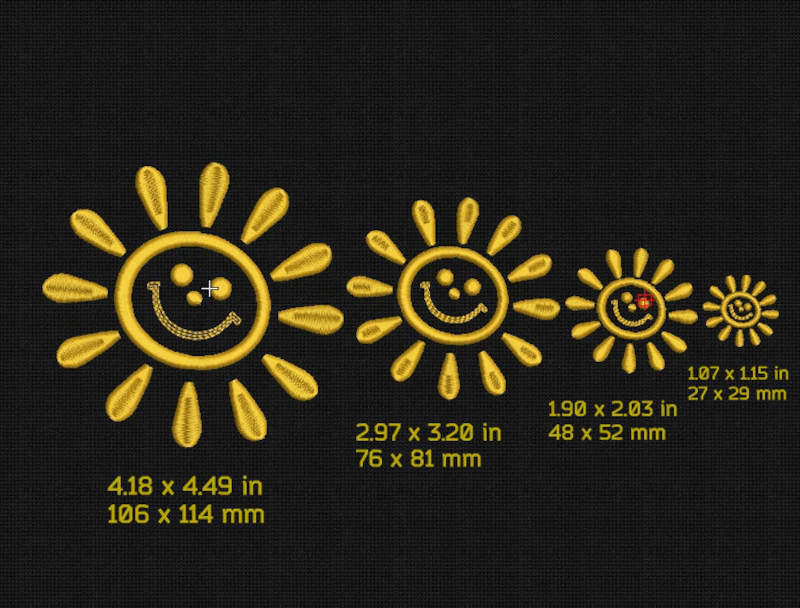 Embroidery Design Sun. Sunshine Design. Sun Pattern. Machine Embroidery ...