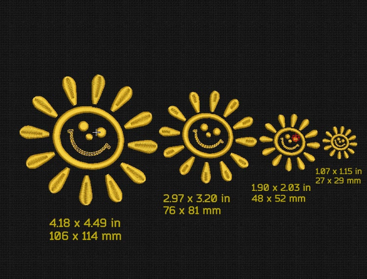 Embroidery Design Sun. Sunshine Design. Sun Pattern. Machine - Etsy