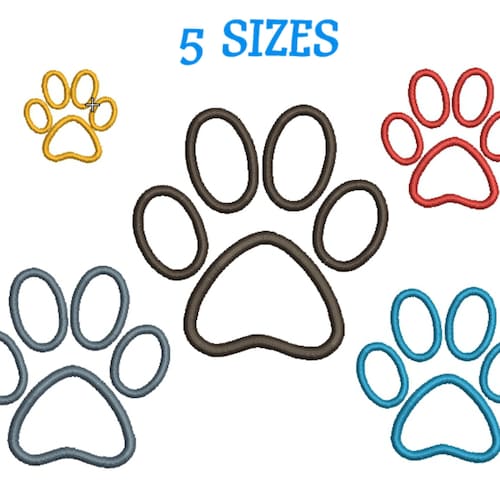 Split Paw Print Embroidery Design Dog Paw Print Machine - Etsy