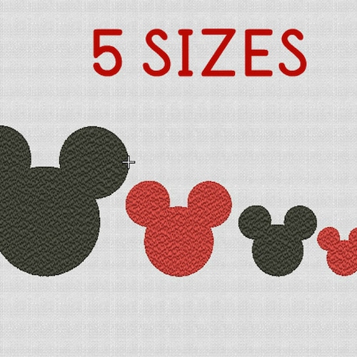 Mickey Mouse Mickey Head Embroidery Machine Designs Instant | Etsy