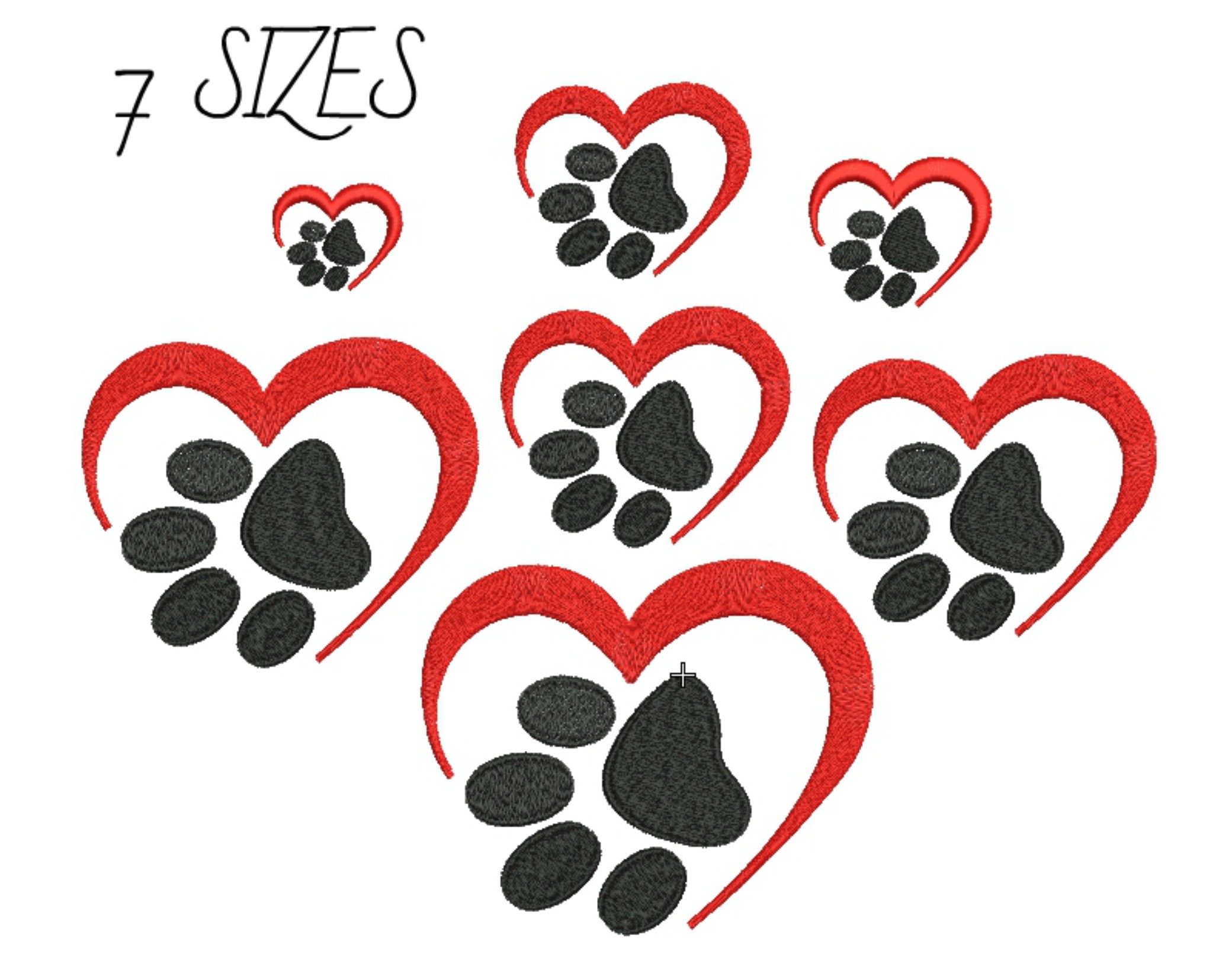 Paw Print Embroidery Design Pet Love Dog Machine Embroidery Designs Dog ...