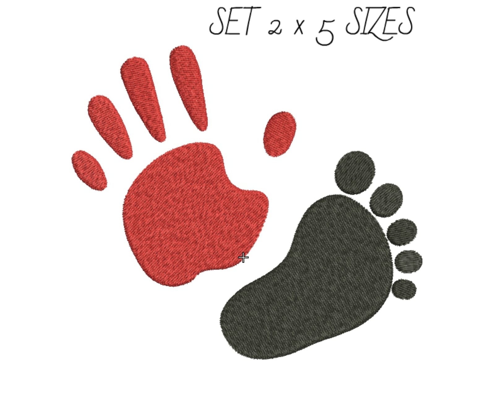 Set Foot Print Machine Embroidery Designs Hand Print Baby Foot Print ...