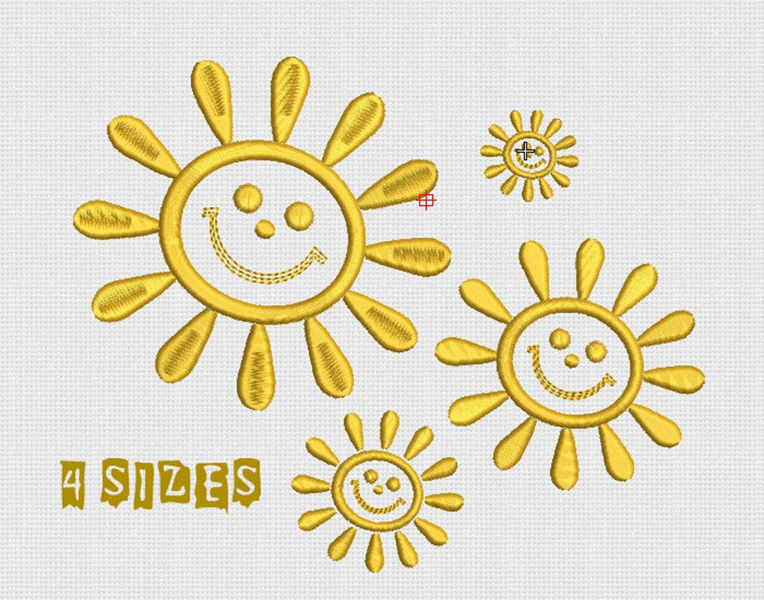 Embroidery Design Sun. Sunshine Design. Sun Pattern. Machine Embroidery ...