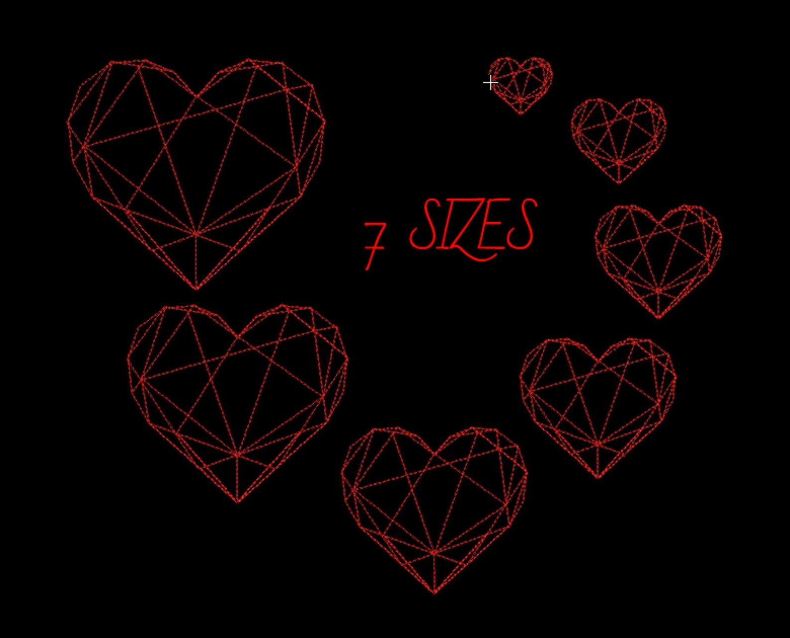 Amour Machine Embroidery Design Heart Line Embroidery Designs - Etsy