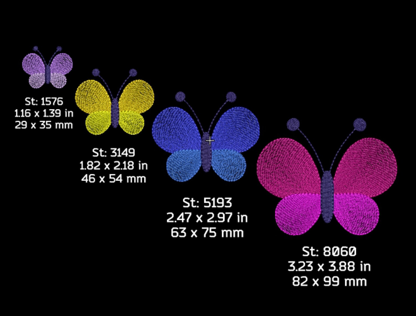 Butterfly Machine Embroidery Design Butterfly Mini Embroidery Designs ...