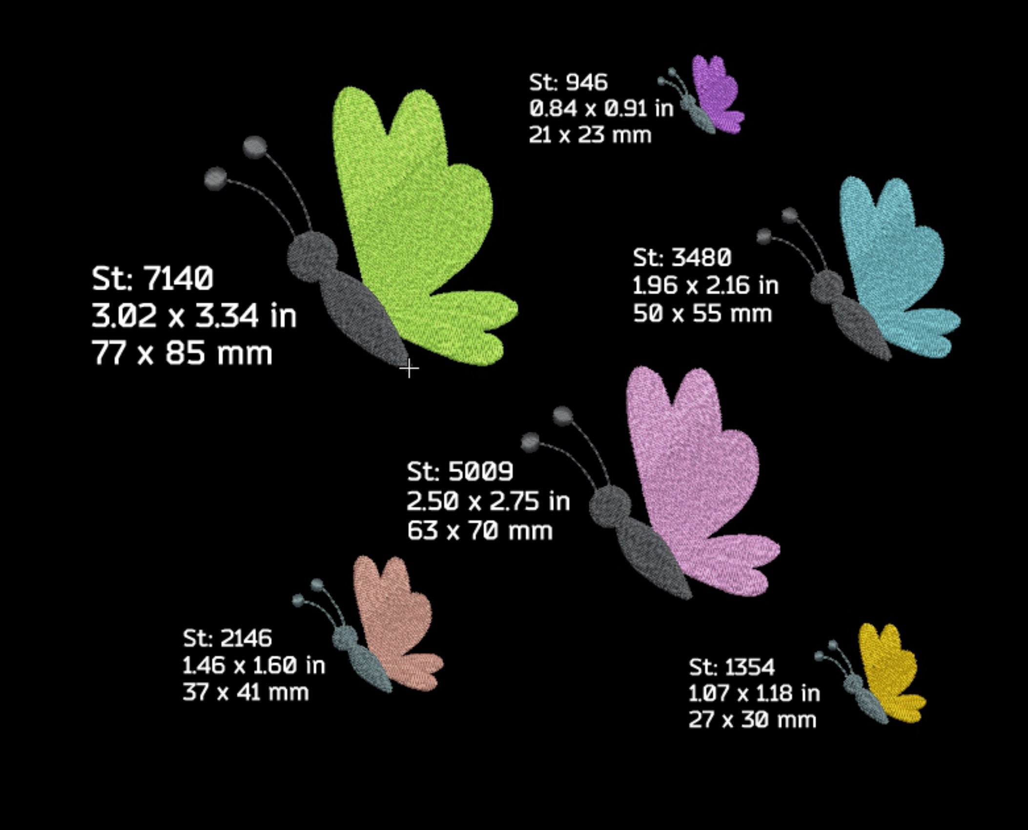Butterfly Embroidery Design Butterfly Mini Machine Embroidery | Etsy