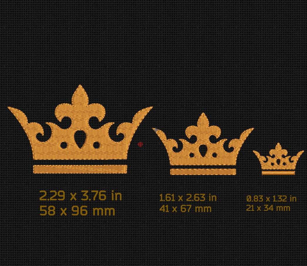 Machine Embroidery Design Crown Embroidery Designs Crown - Etsy