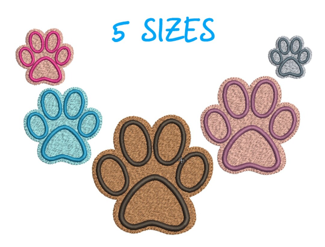 Embroidery Design Paw Print Machine Embroidery Designs Dog Paw Animal ...